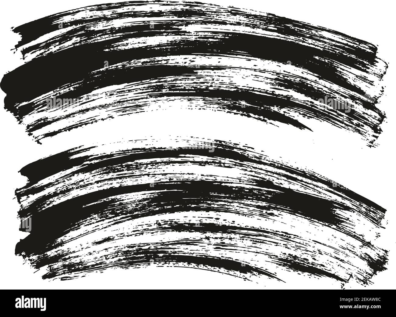 Flat Paint Brush Thin Curved Background High Detail Abstract Vector ...