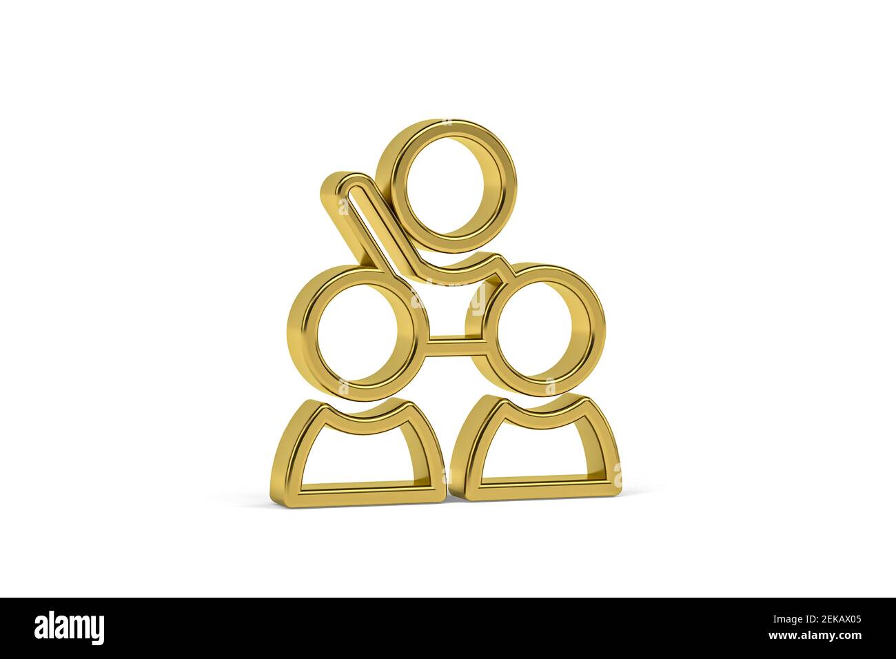 Golden 3d people icon isolated on white background - 3D render Stock ...