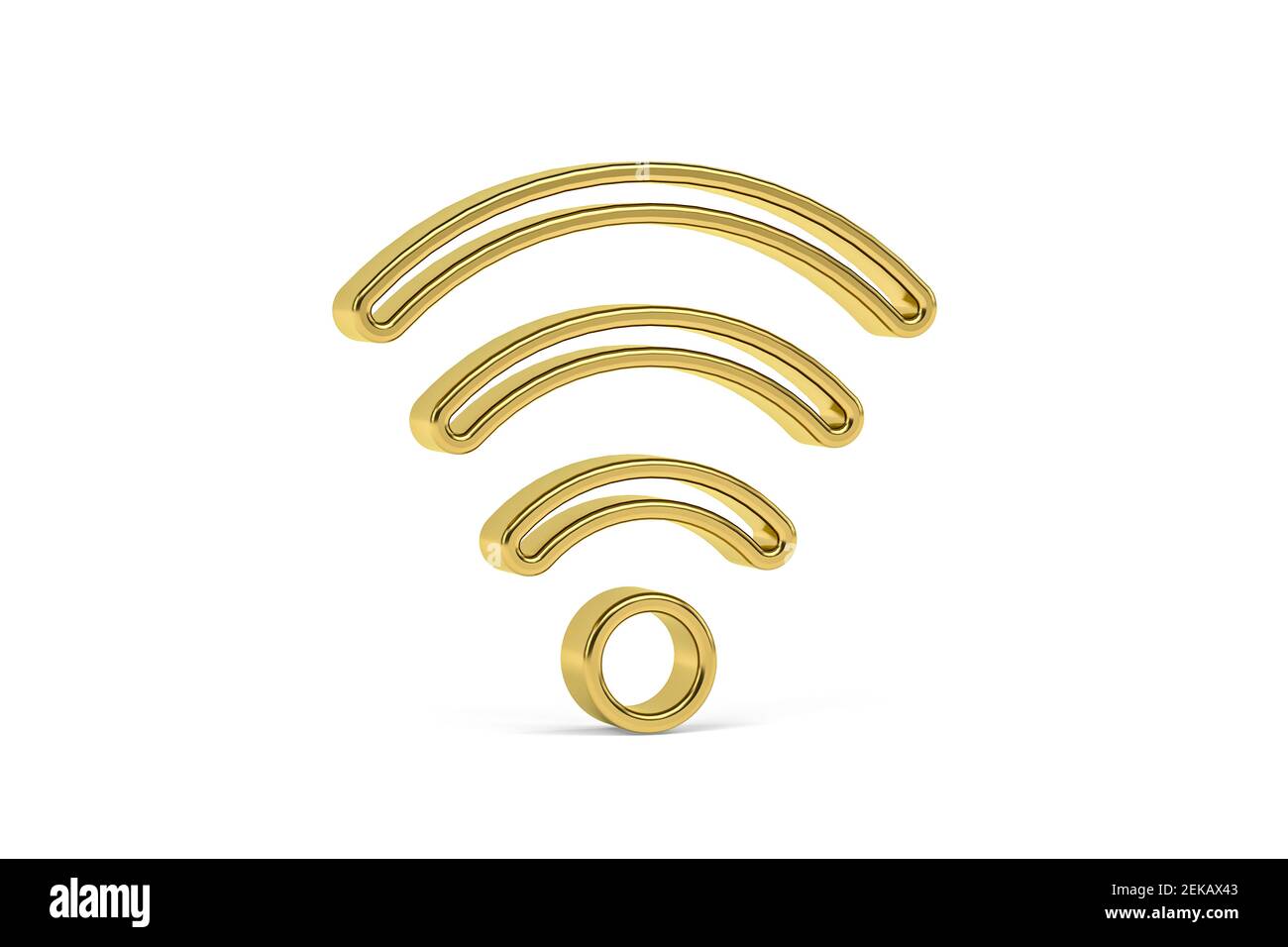 Golden 3d wifi icon isolated on white background - 3D render Stock ...