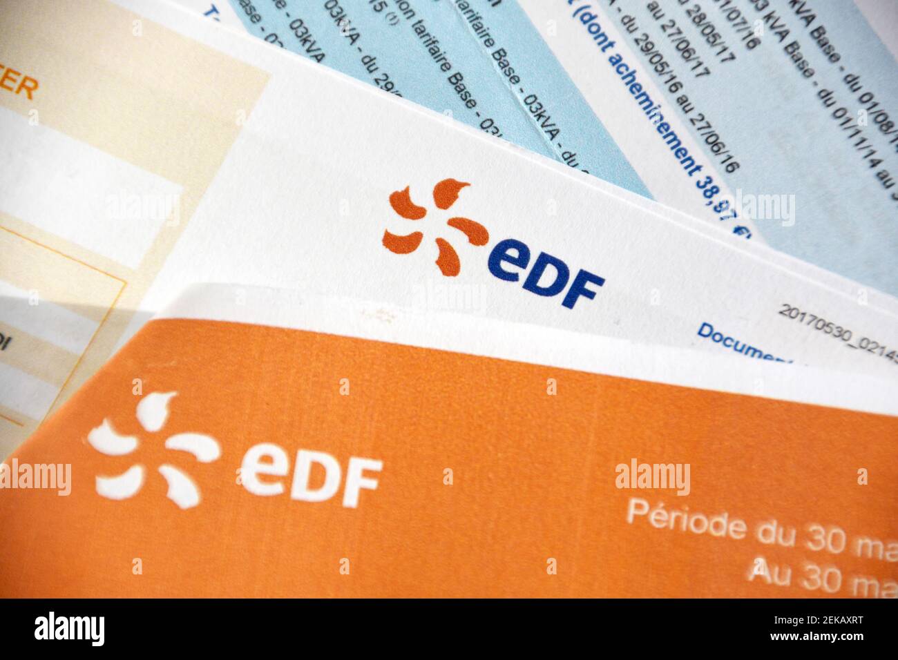 In this photo illustration a EDF logo seen displayed on an electricity ...