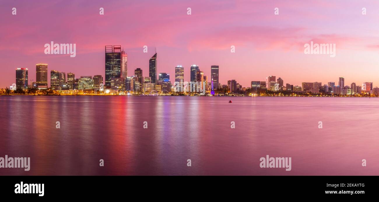 Australia, Perth, Swan River, City and river at sunrise Stock Photo - Alamy