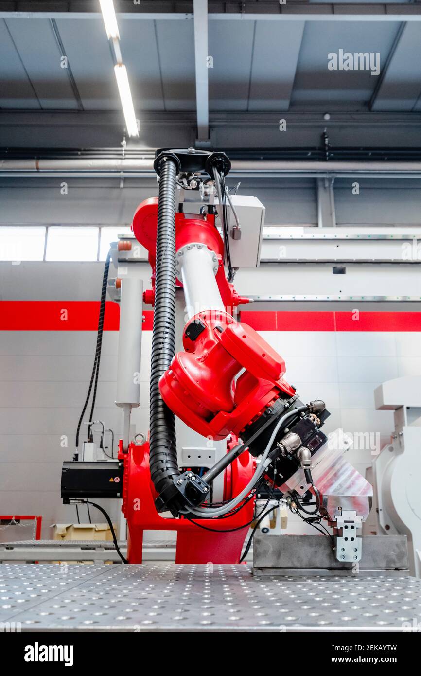 Automatic welding equipment in production hall at factory Stock Photo ...