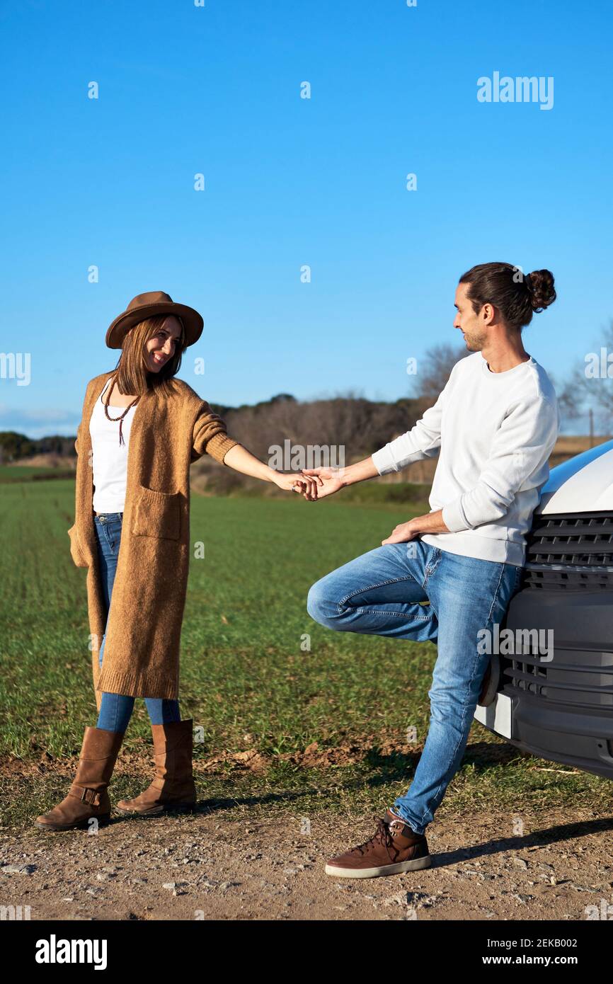Girlfriend And Boyfriend Holding Hands
