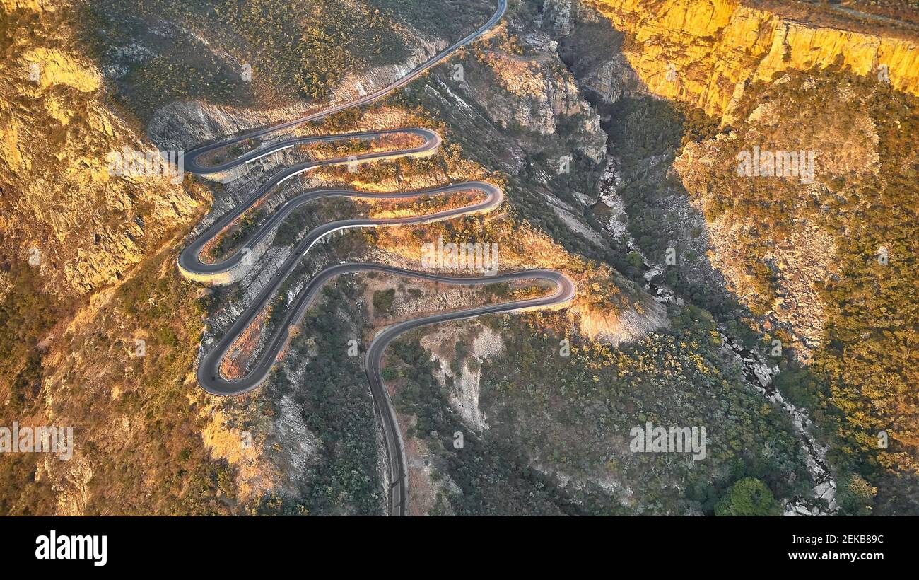 Aerial view of the winding road, Serra de Leba, Angola Stock Photo - Alamy
