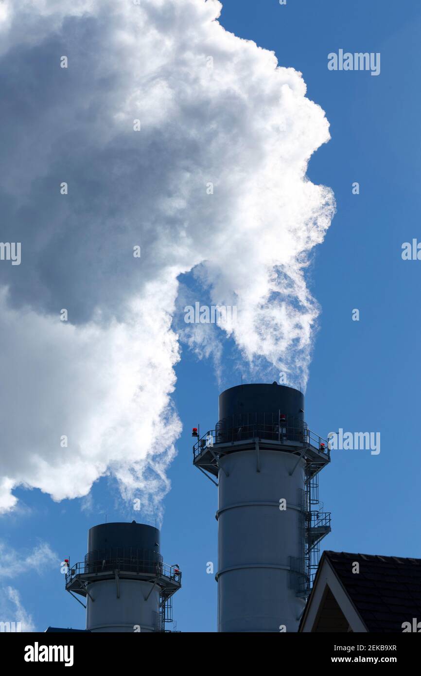 Steam venting pipes at the Halton Hill Generating Station. Halton Hill ...