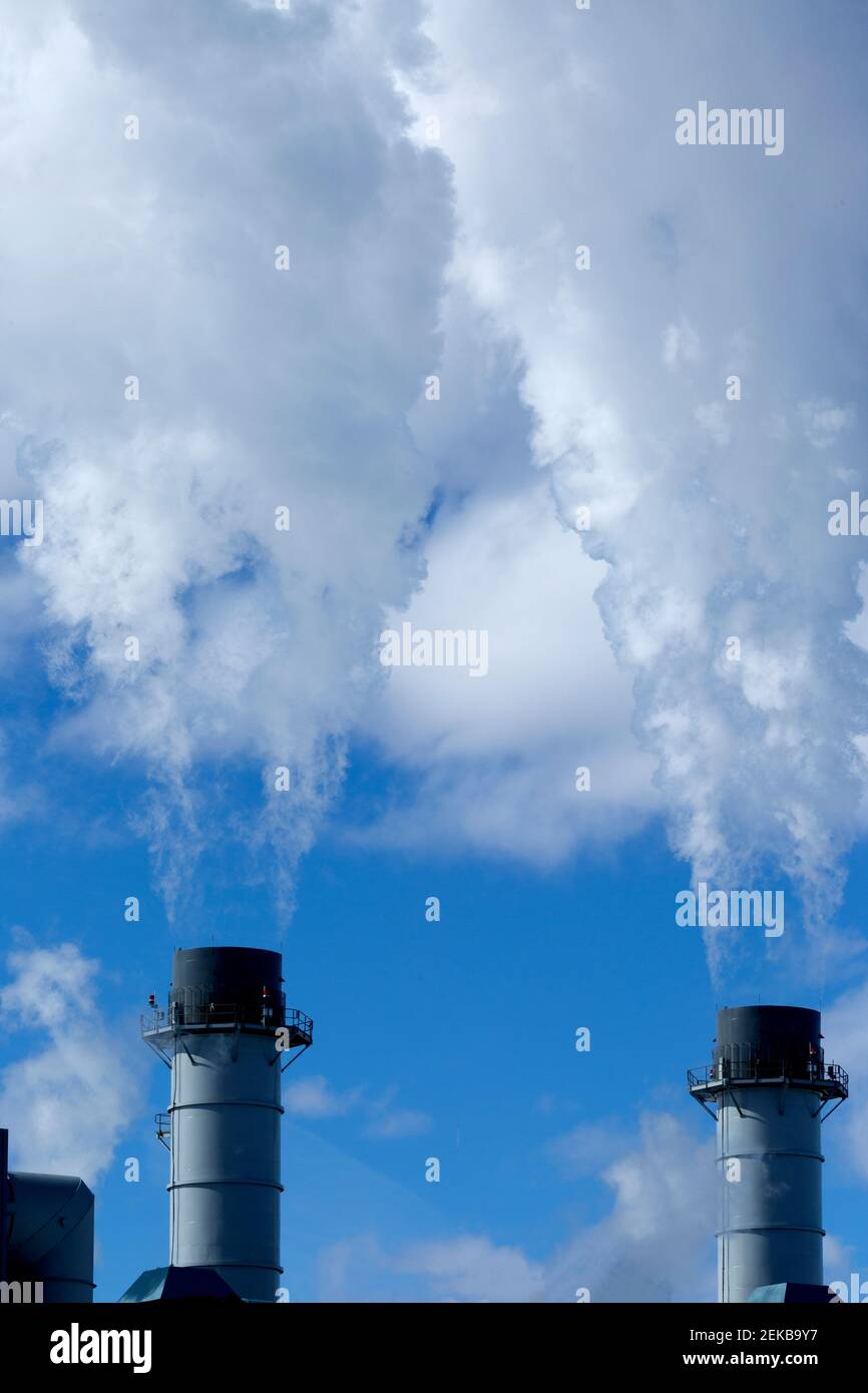 Steam venting pipes at the Halton Hill Generating Station. Halton Hill ...