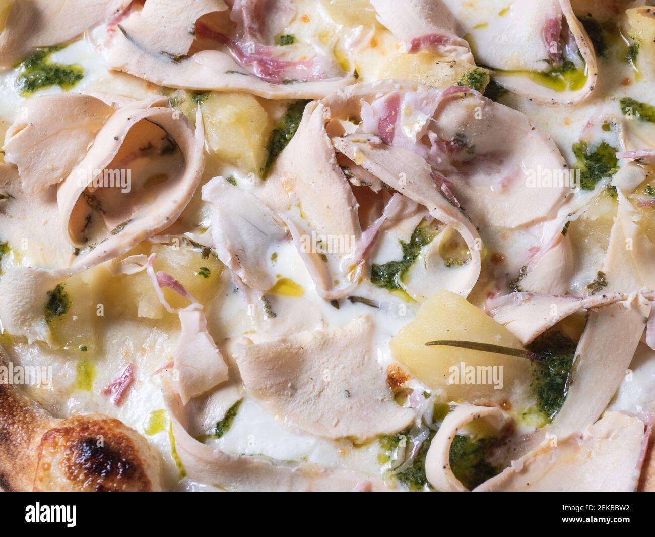 Pizza topping top view with tasty ingredients Stock Photo - Alamy