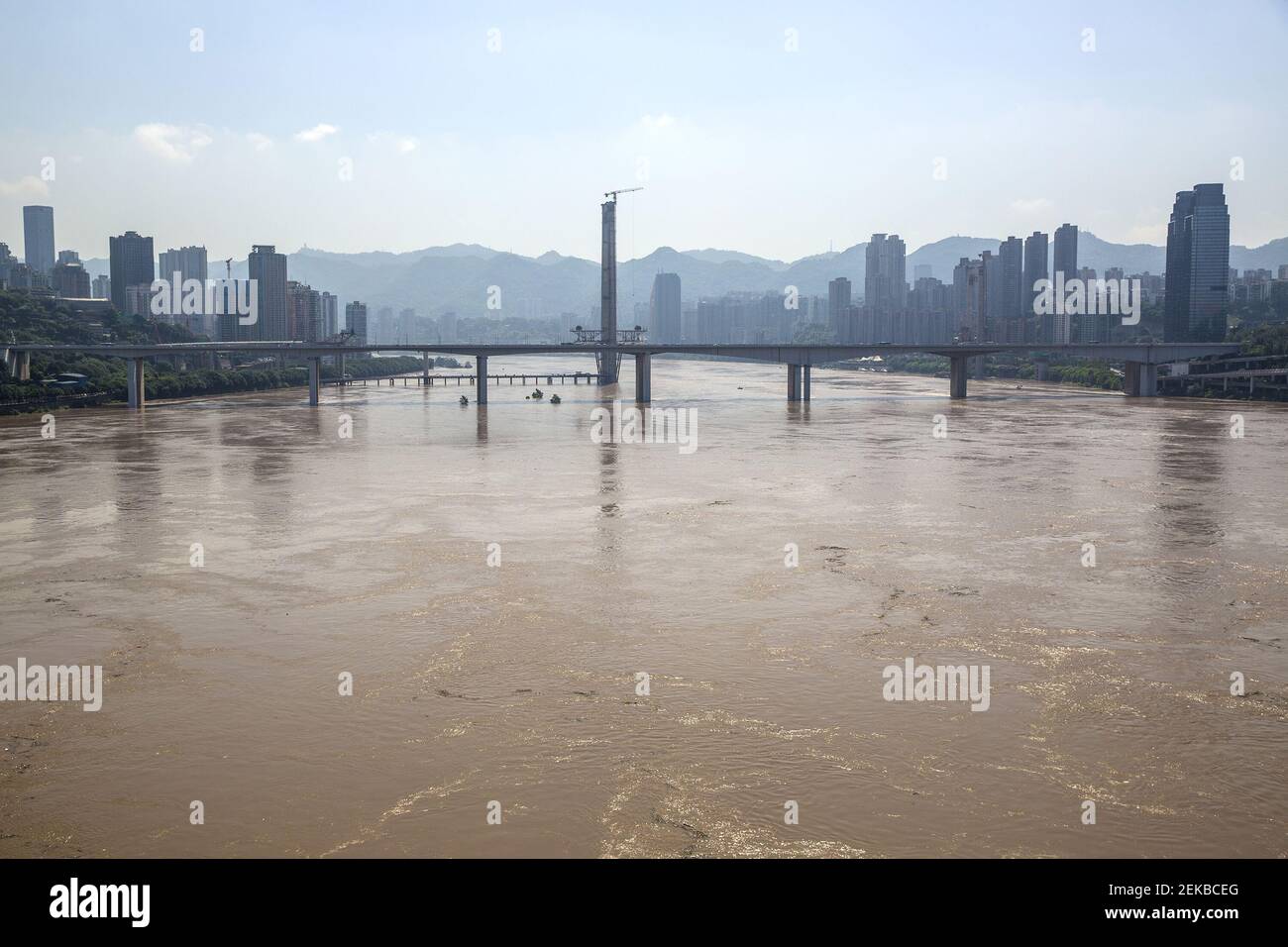 The Jialing River flood makes the the Shanhu Dam submerged in Chongqing ...