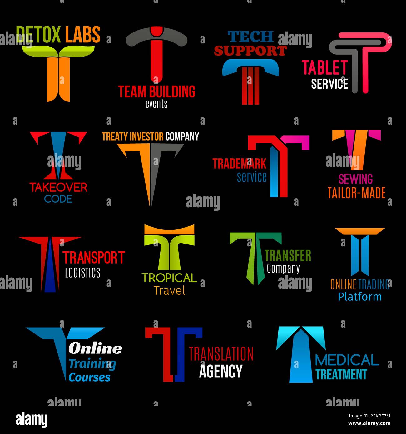 Corporate identity letter T icons, corporate business identity and ...