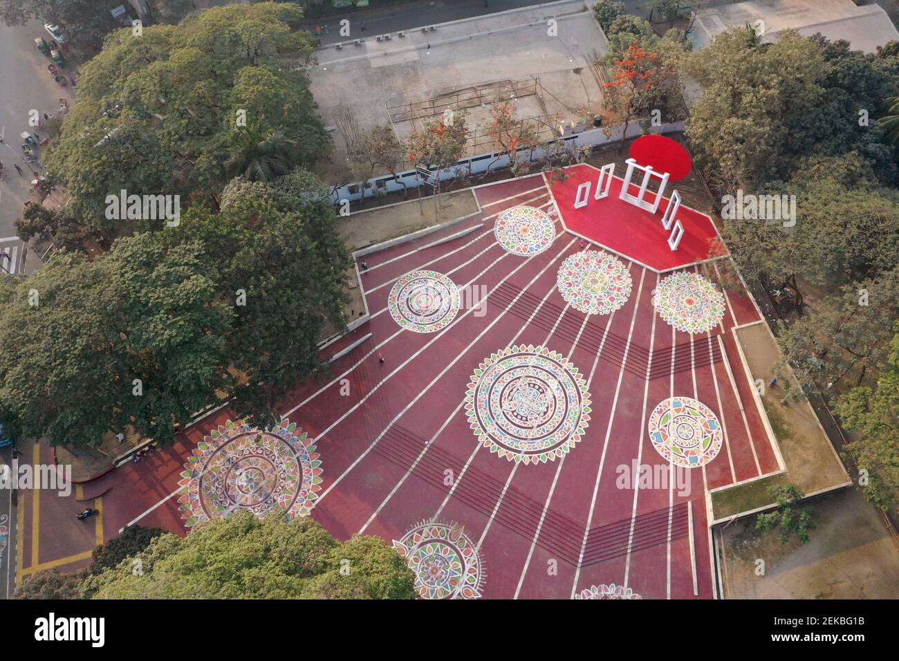 Dhaka, Bangladesh - February 23, 2021: The Central Shohid Minar is a ...