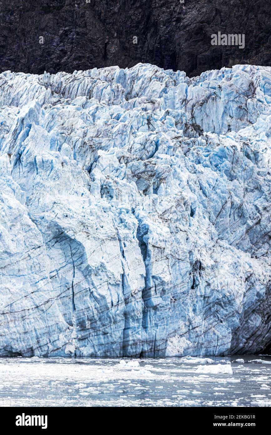 The broken face of the Margerie Glacier in the Tarr Inlet of Glacier ...