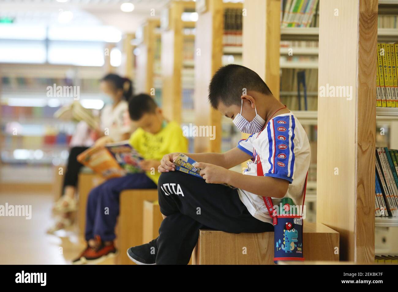 CHANGZHOU, CHINA - JULY 30, 2020 - Readers read in the library ...