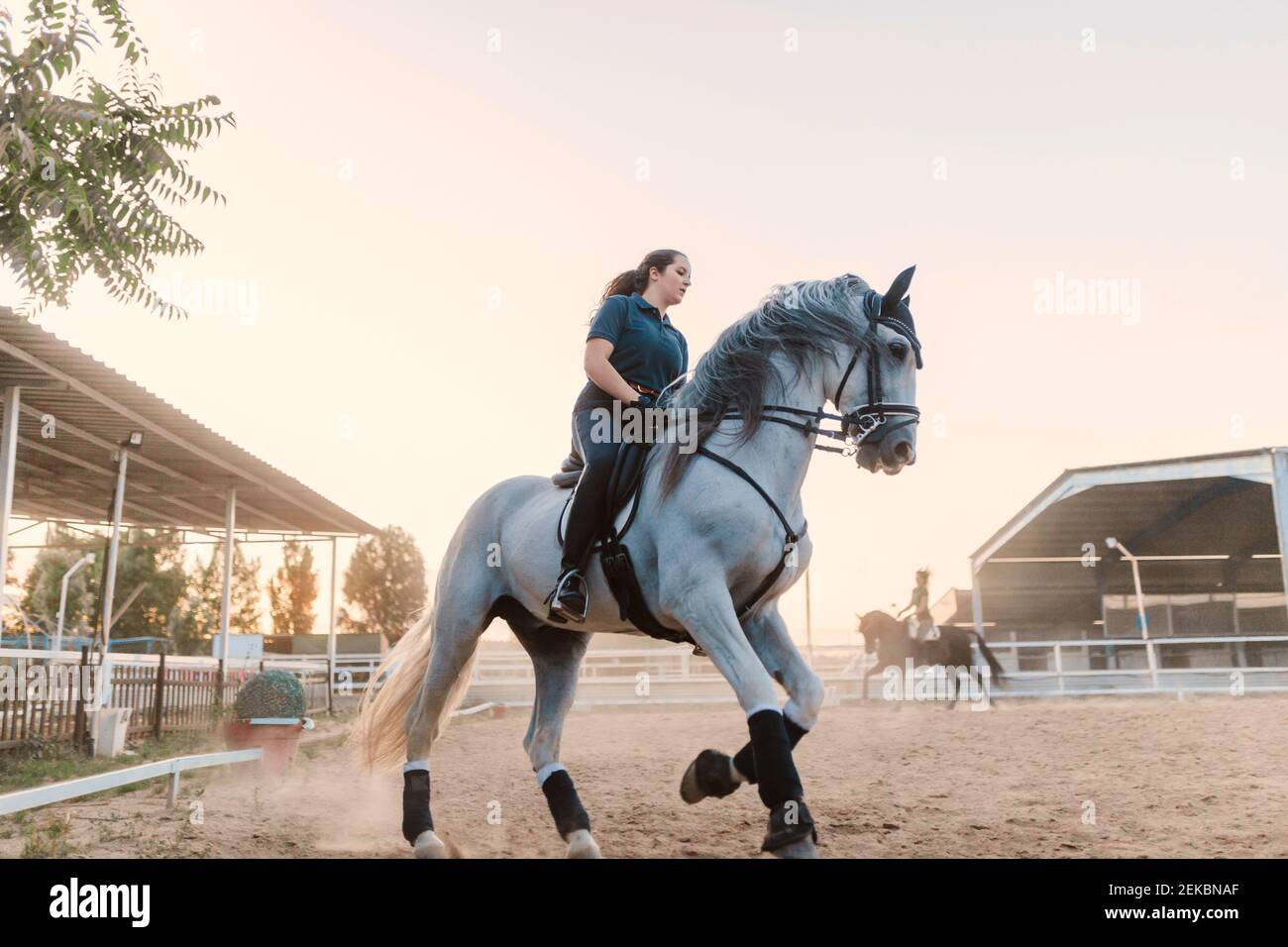 Woman riding horse hi-res stock photography and images - Alamy