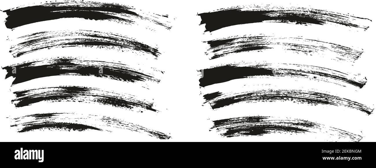 Flat Paint Brush Thin Curved Background High Detail Abstract Vector ...