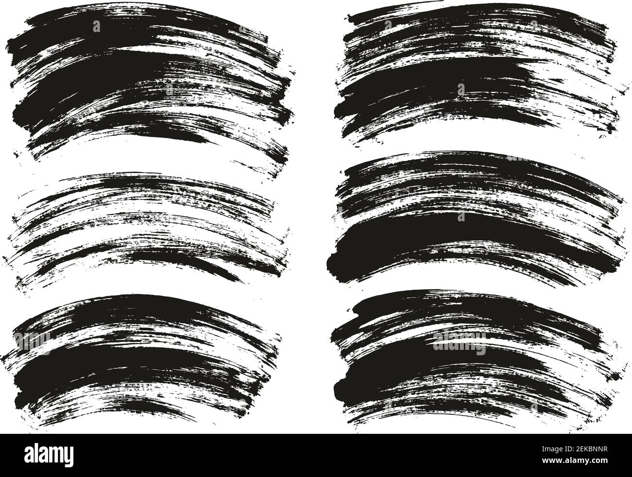 Flat Paint Brush Thin Curved Background High Detail Abstract Vector ...