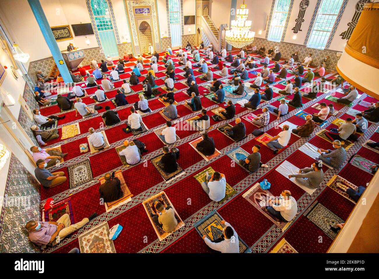 ROTTERDAM, 30–07-2020, People praying at the Mevlana Mosque in ...