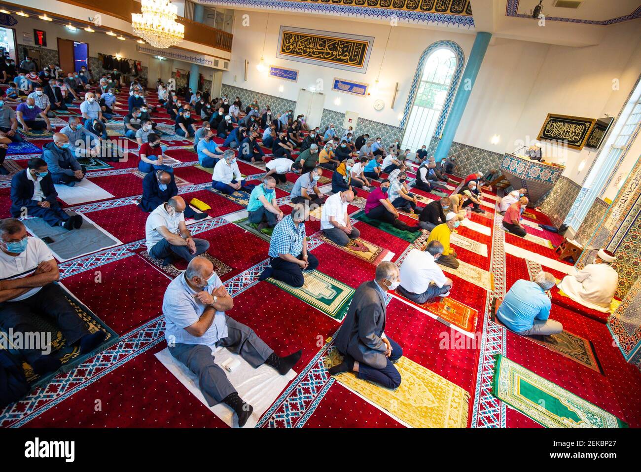 ROTTERDAM, 30–07-2020, People praying at the Mevlana Mosque in ...