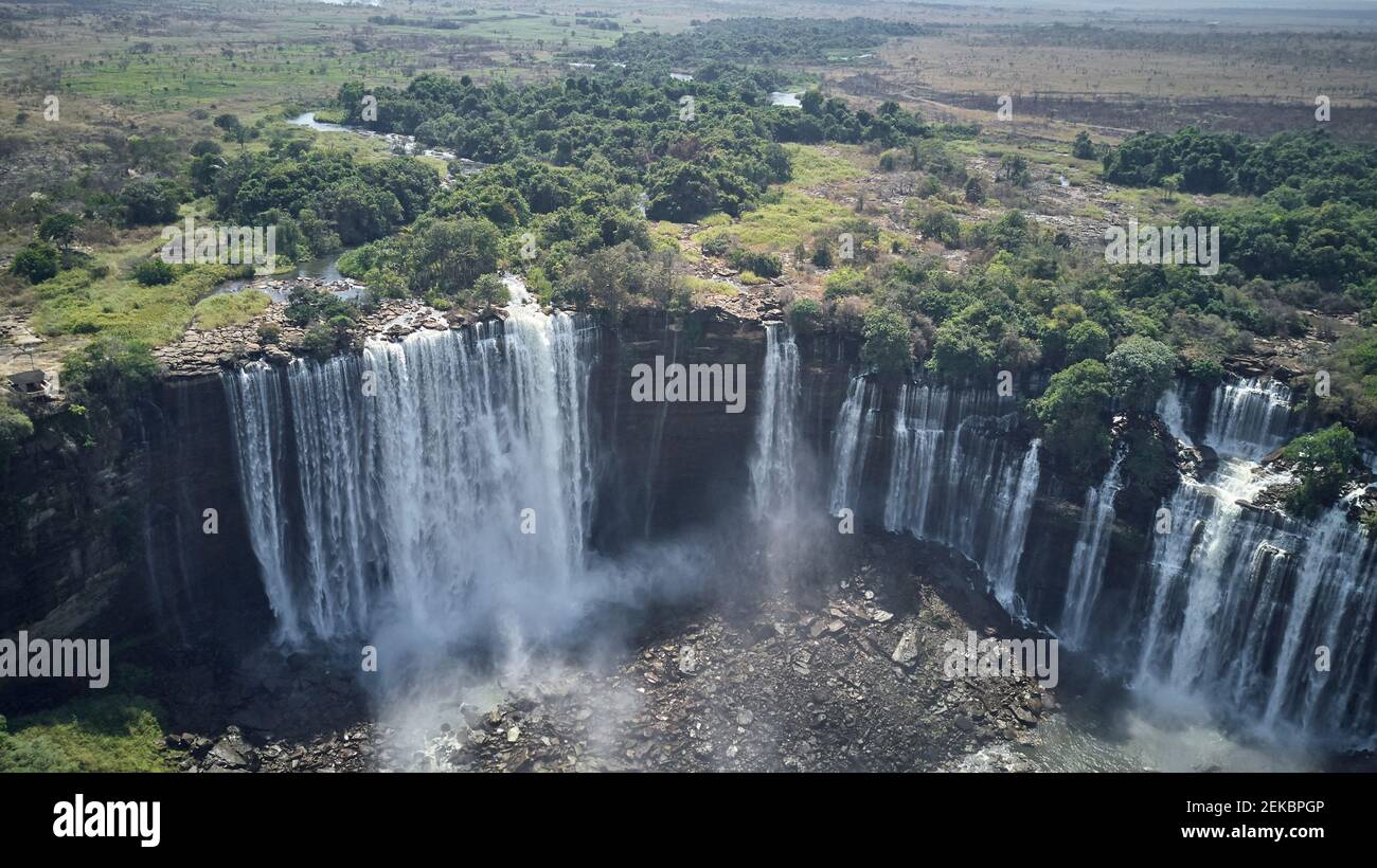 Aerial view of Kalandula Falls, Angola Stock Photo - Alamy