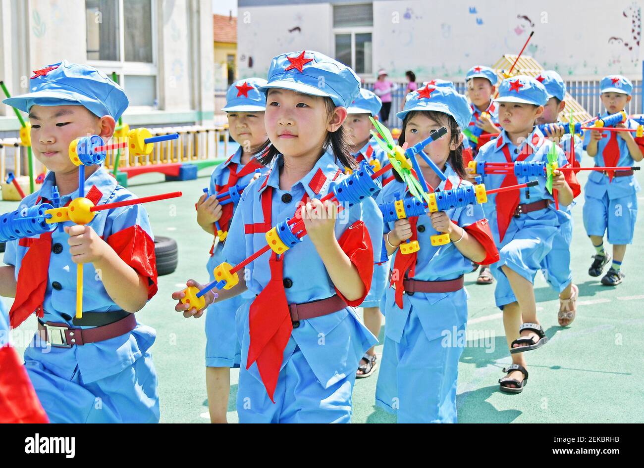 YANTAI, CHINA - JULY 31, 2020 - Kindergarten children act as little ...