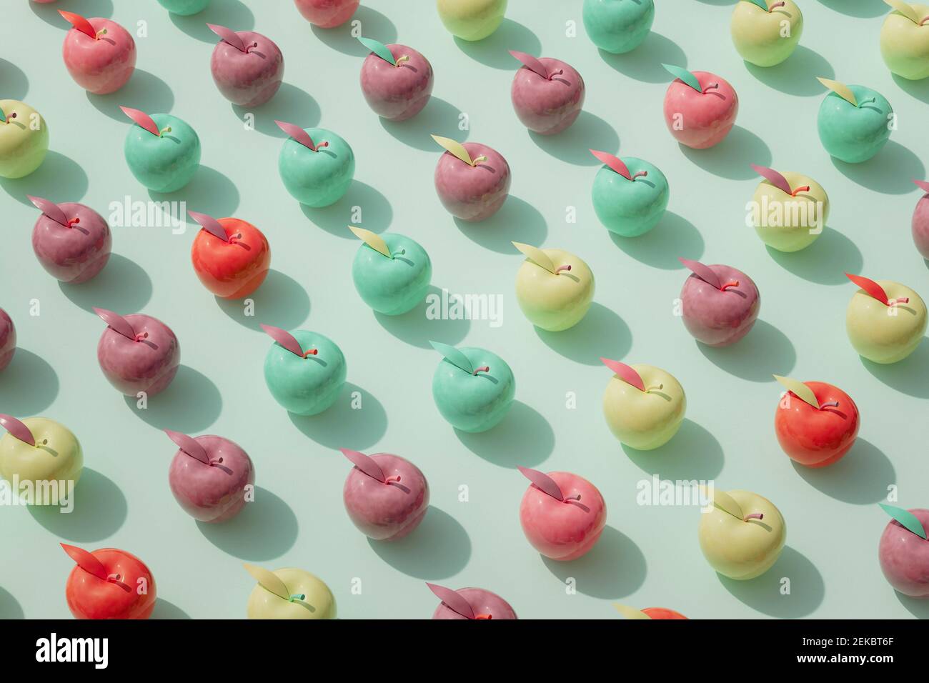 Colorful apples, 3d rendering Stock Photo - Alamy