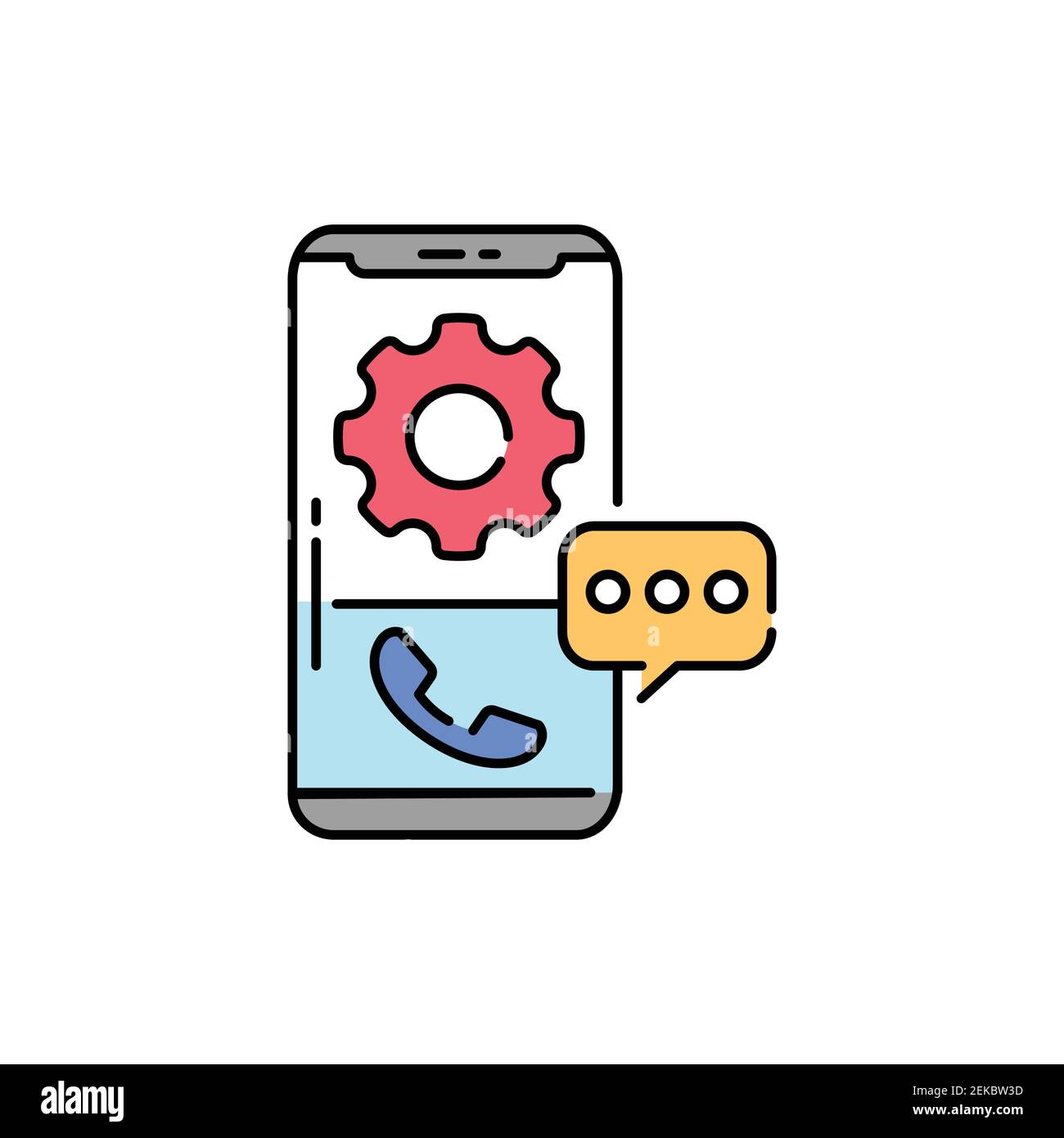 Call support color line icon. Pictogram for web page, mobile app, promo ...