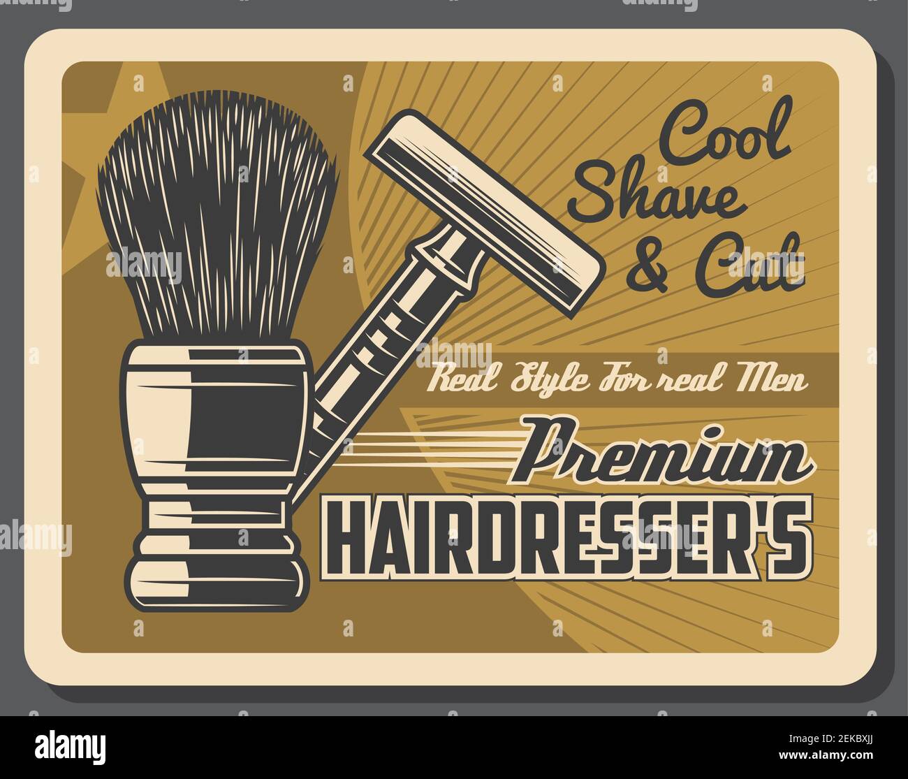 Barbershop vintage poster, premium men hairdresser salon, mustaches ...