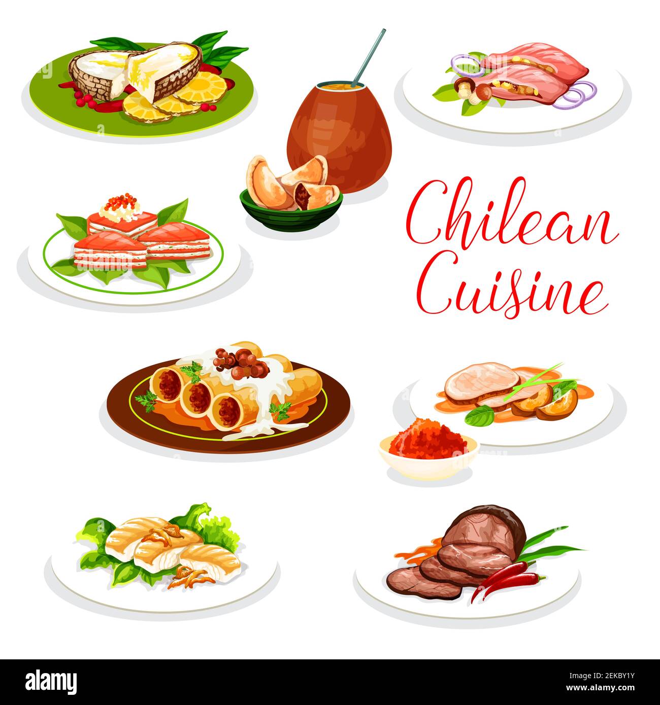 Stuffed pork with pineapple Stock Vector Images - Alamy