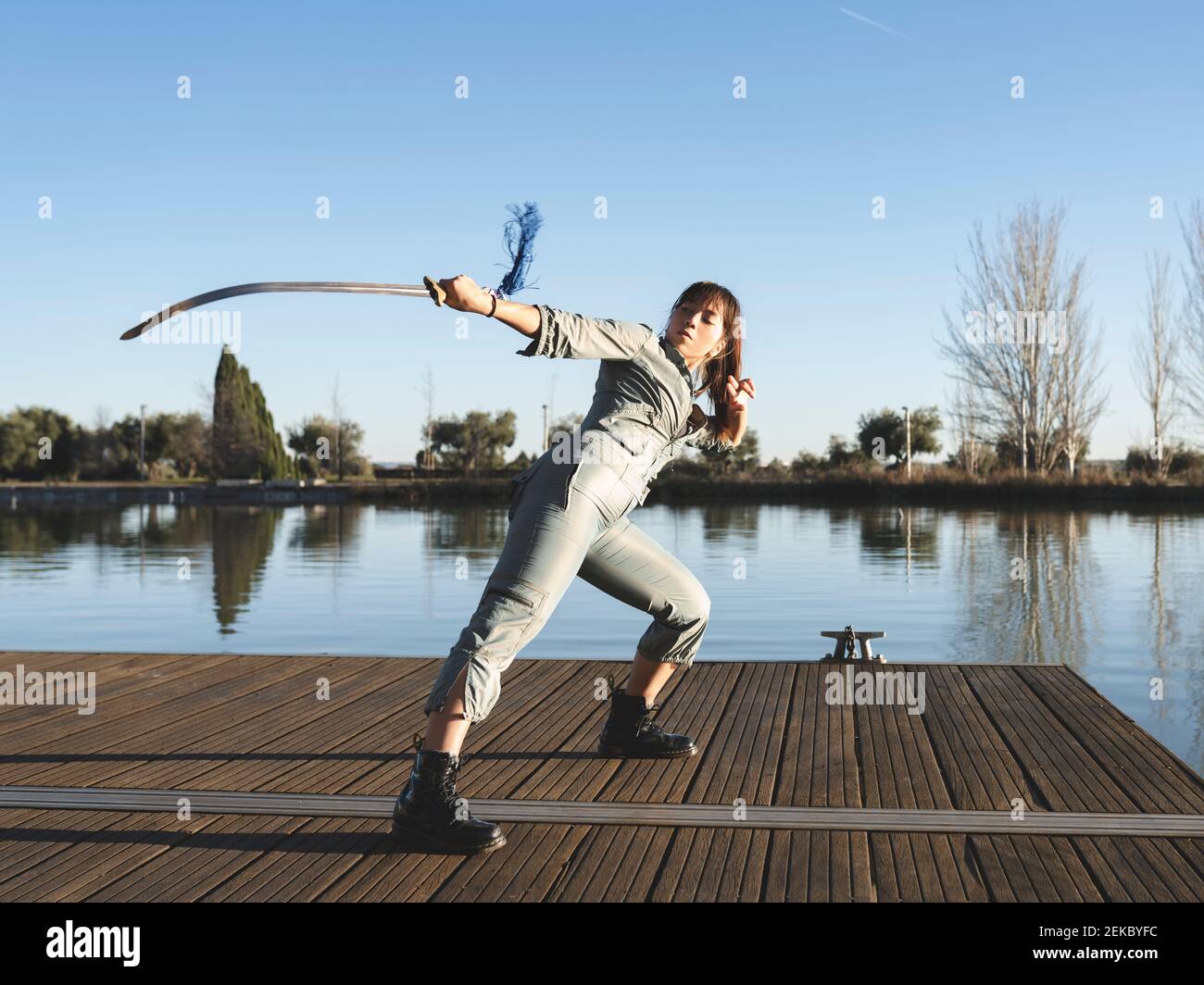 Martial arts woman sword hi-res stock photography and images - Alamy