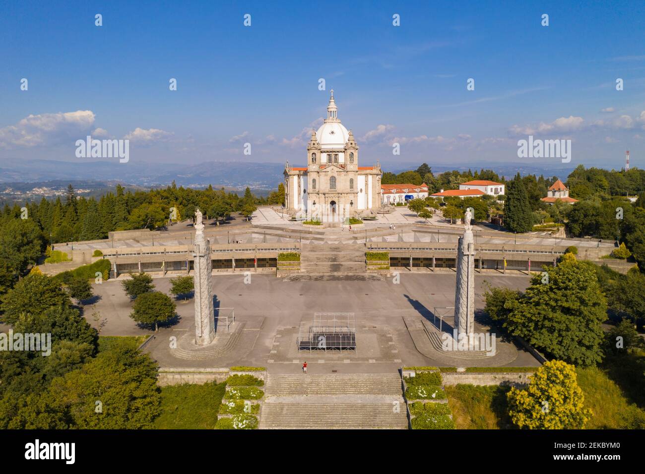 Sameiro Sanctuary drone aerial view in Braga, Portugal Stock Photo - Alamy