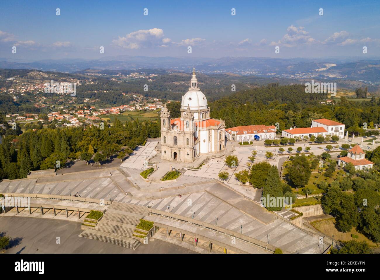 Sameiro Sanctuary drone aerial view in Braga, Portugal Stock Photo - Alamy