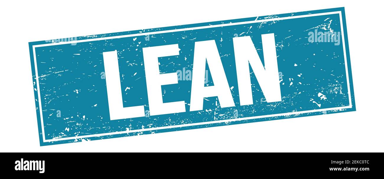 LEAN text on blue grungy rectangle stamp sign Stock Photo - Alamy