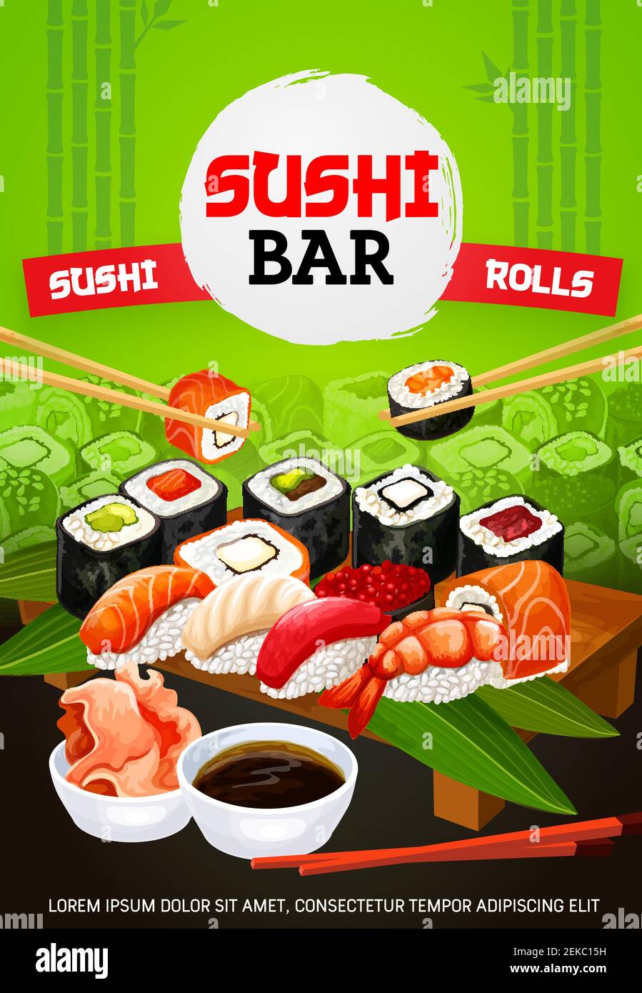 Sushi bar menu cover, Japanese food and Asian seafood restaurant ...