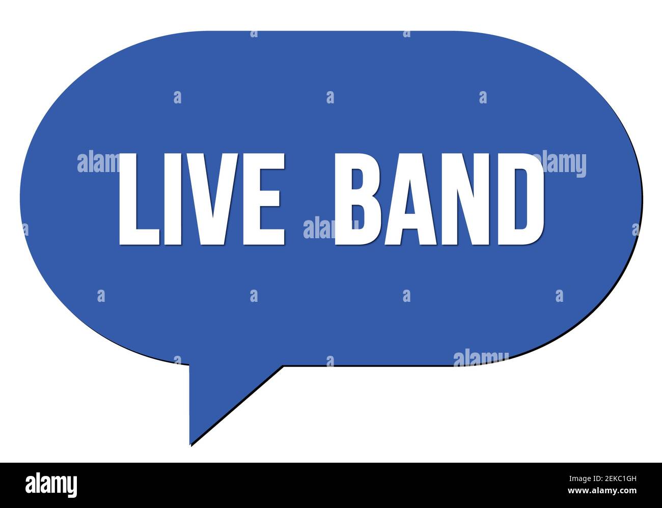 LIVE BAND text written in a blue speech bubble stamp Stock Photo - Alamy