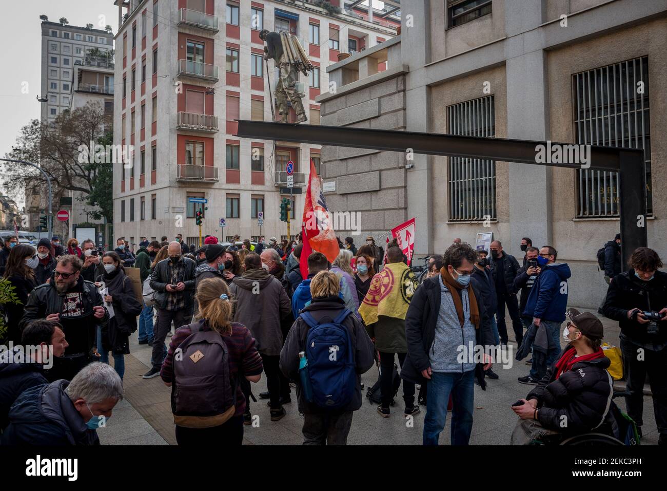 2/23/2021 - Milan. Show workers and students one year after the COVID ...