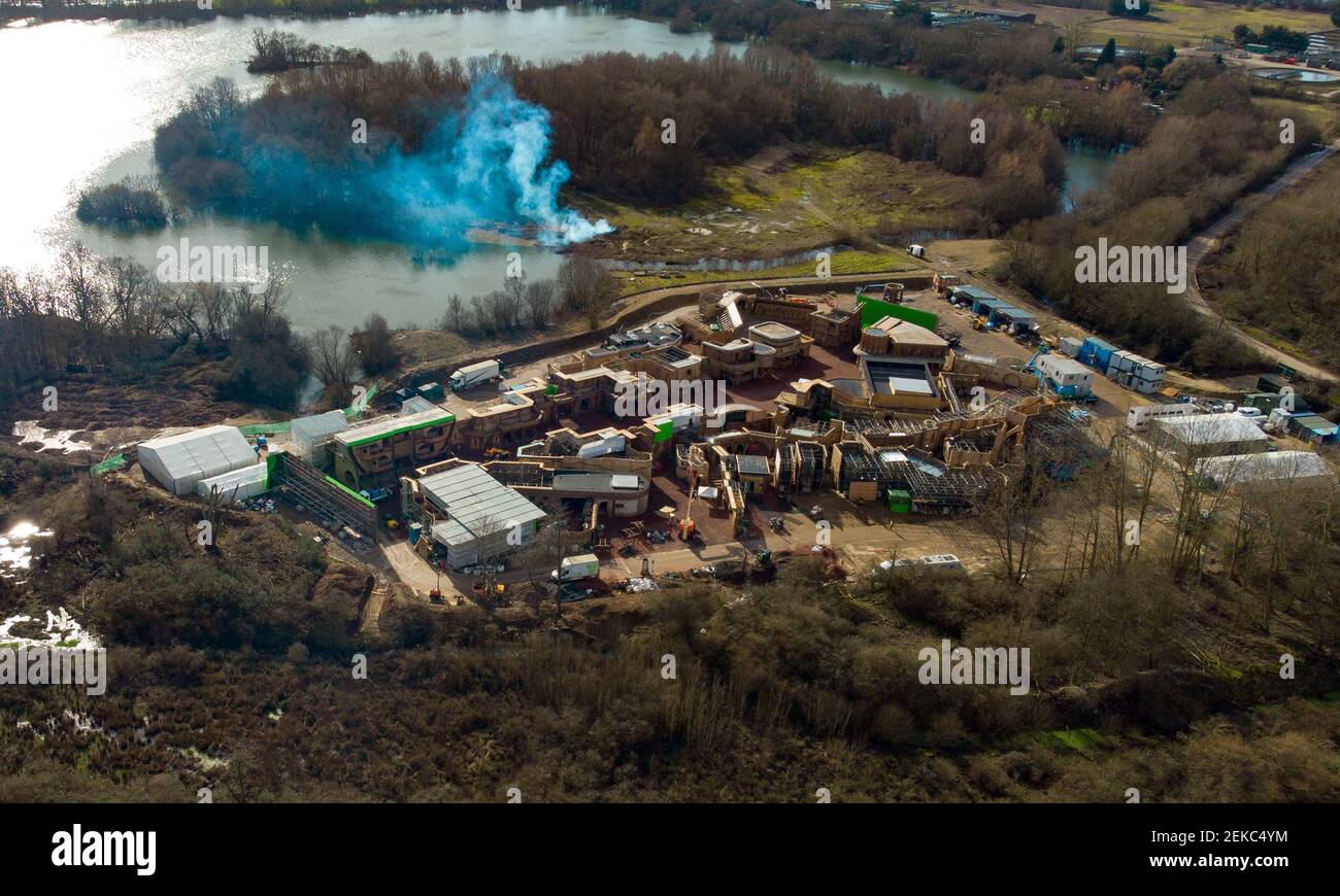Aerial views of the Star Wars film set, Little Marlow, Buckinghamshire ...