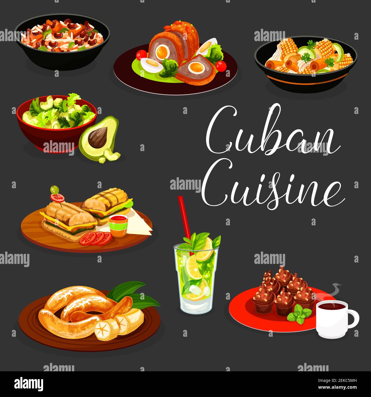 Cuban pastry Stock Vector Images - Alamy