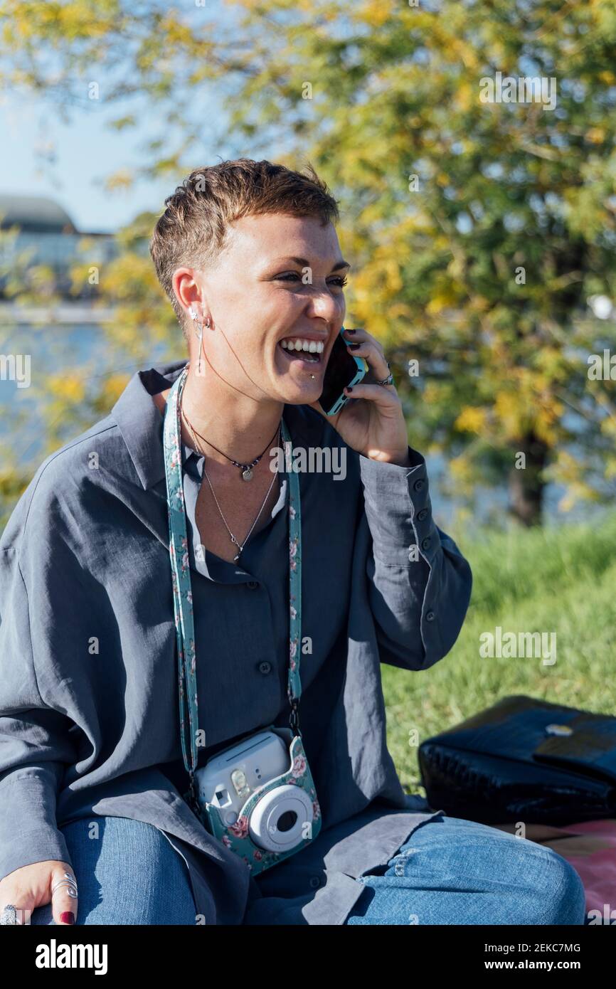 Caucasian woman talking camera on hi-res stock photography and images ...