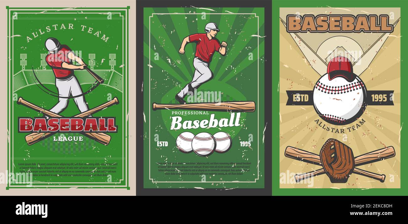 Baseball sport stadium play field with batter and catcher team players ...