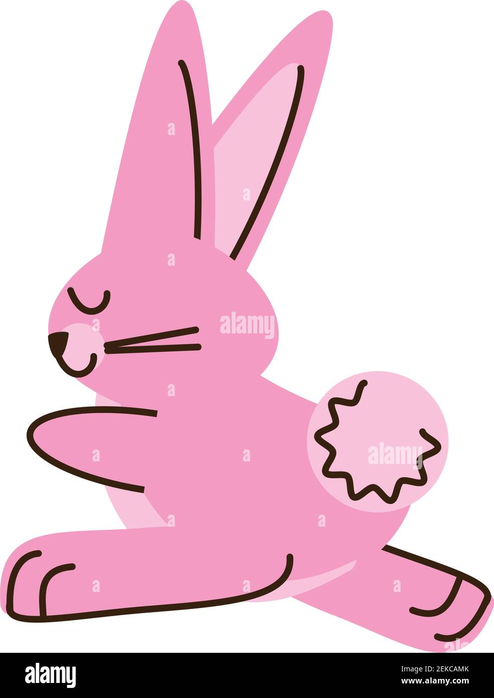 cute little pink rabbit vector illustration cartoon isolated style ...