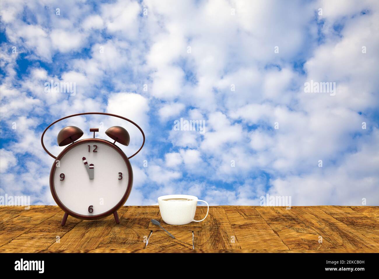 The 3d rendering of Vintage classic alarm clock , Time management ...