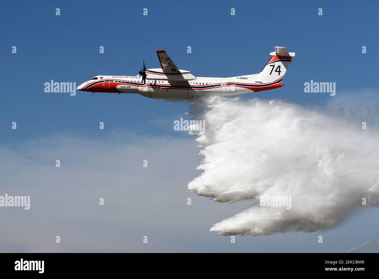 Bombardier Dash-8 firefighting aircraft during training. (Photo by ...