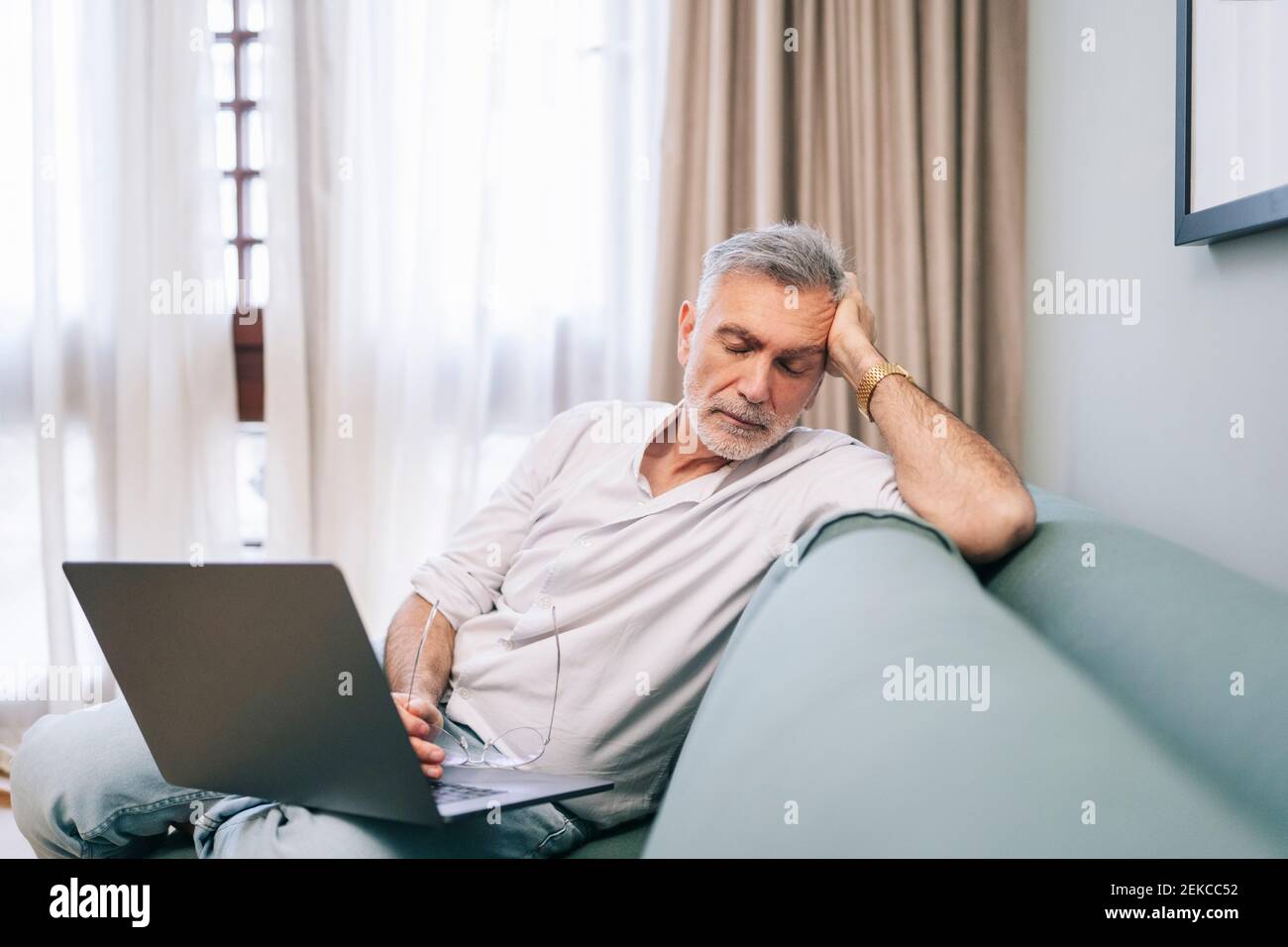 Exhausted person couch hi-res stock photography and images - Alamy