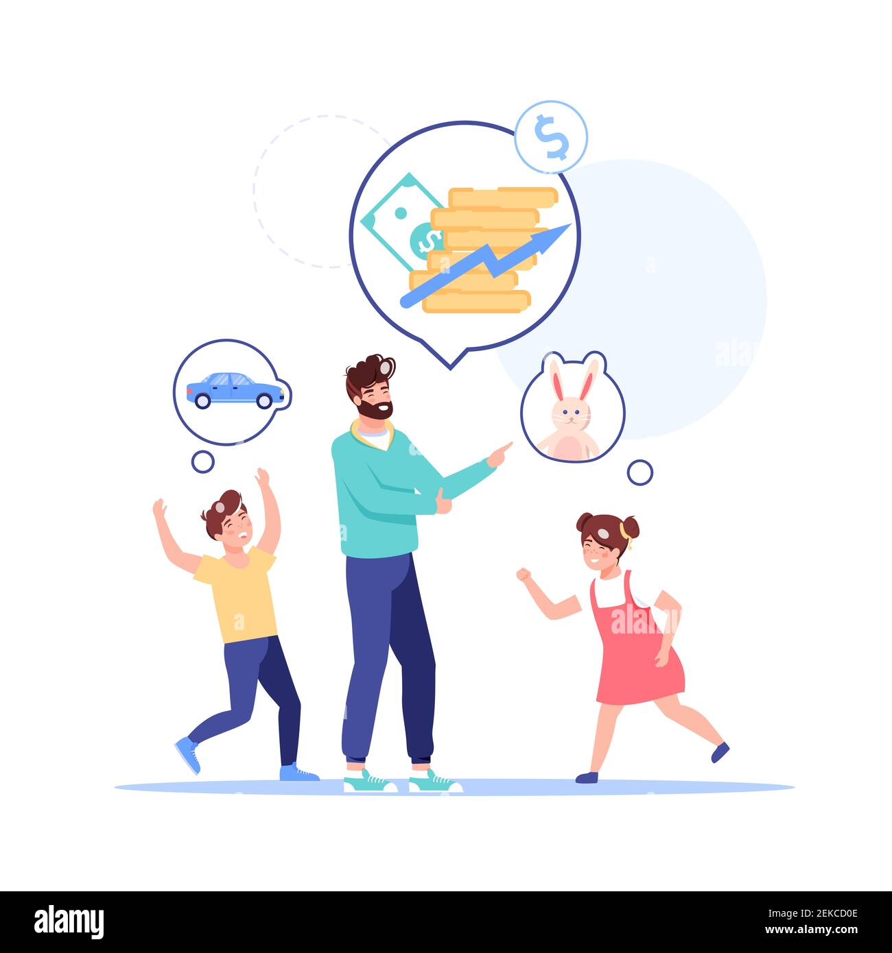 Flat cartoon characters family budget finance management plan,vector ...