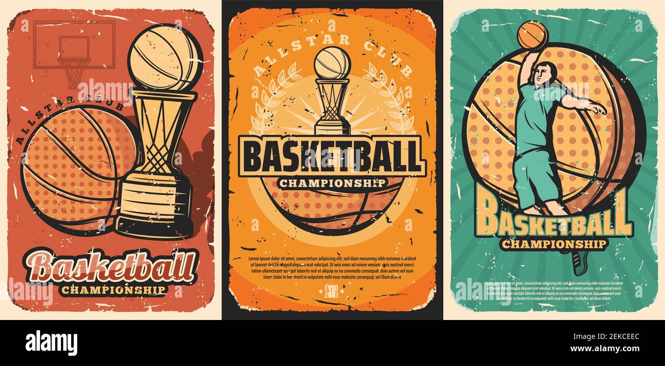 Basketball sport game championship match vector posters. Halftone ...