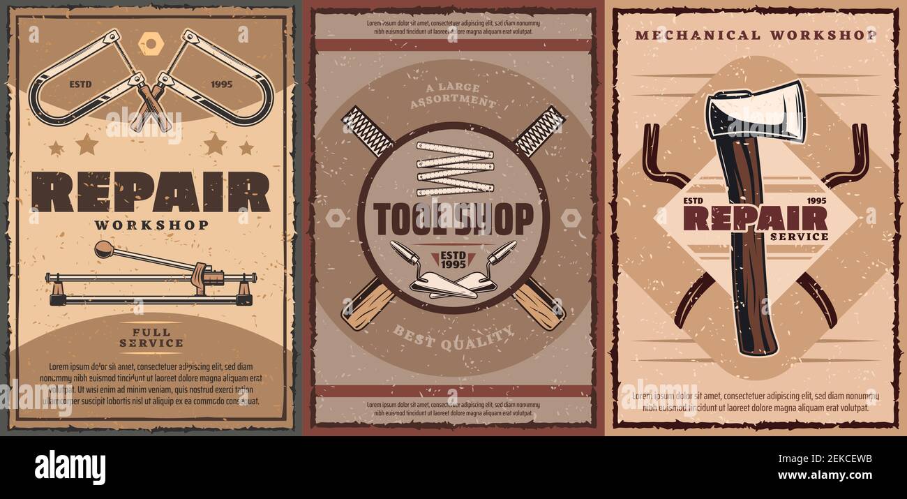 House repair tools, carpentry and construction instruments retro ...