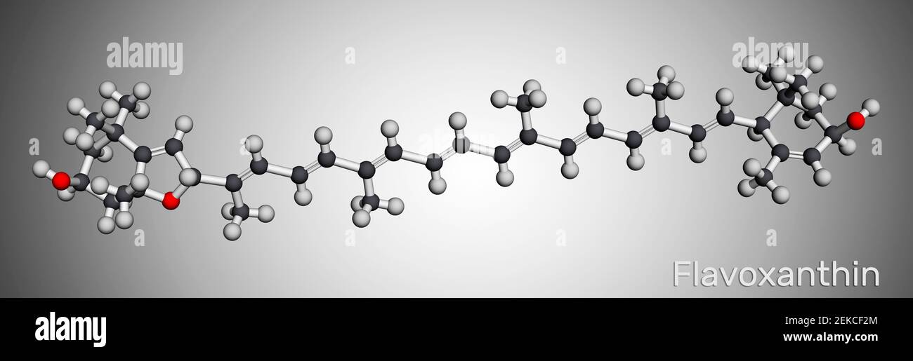 Flavoxanthin molecule. It is xanthophyll golden-yellow color pigment ...