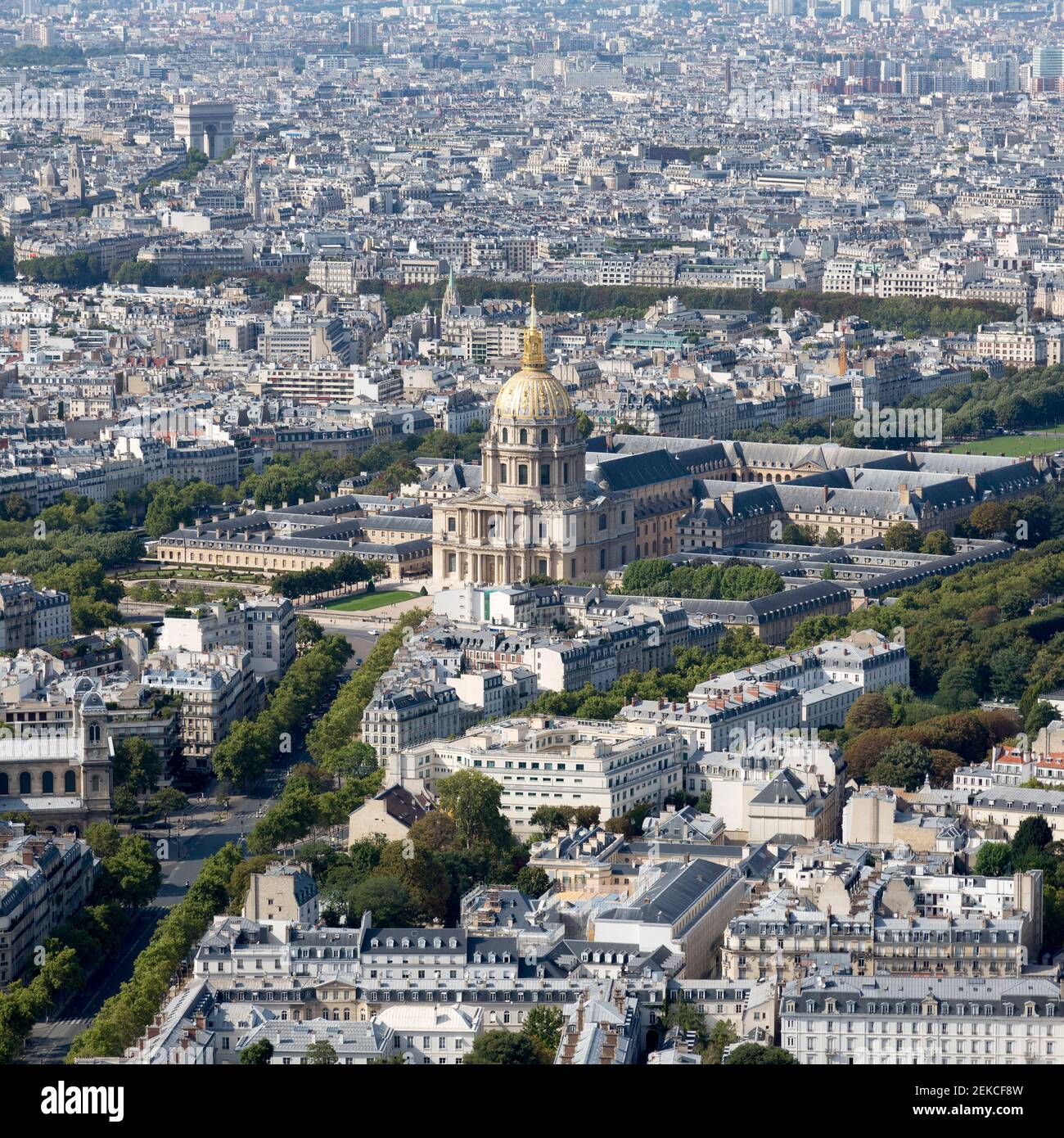 Aerial view les invalides complex surrounding buildings hi-res stock ...