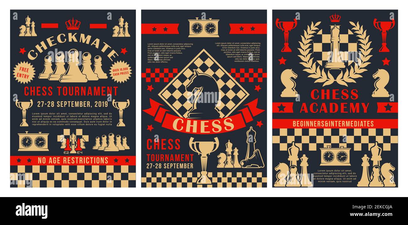Chess academy tournament, checkmate strategy sport championship game ...