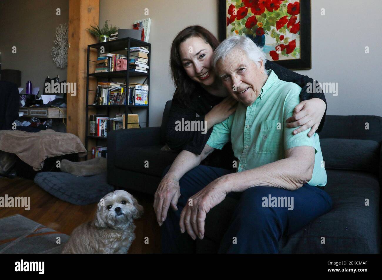 Amber Dow with her dad, retired sportscaster Duane Dow, 80, at their ...