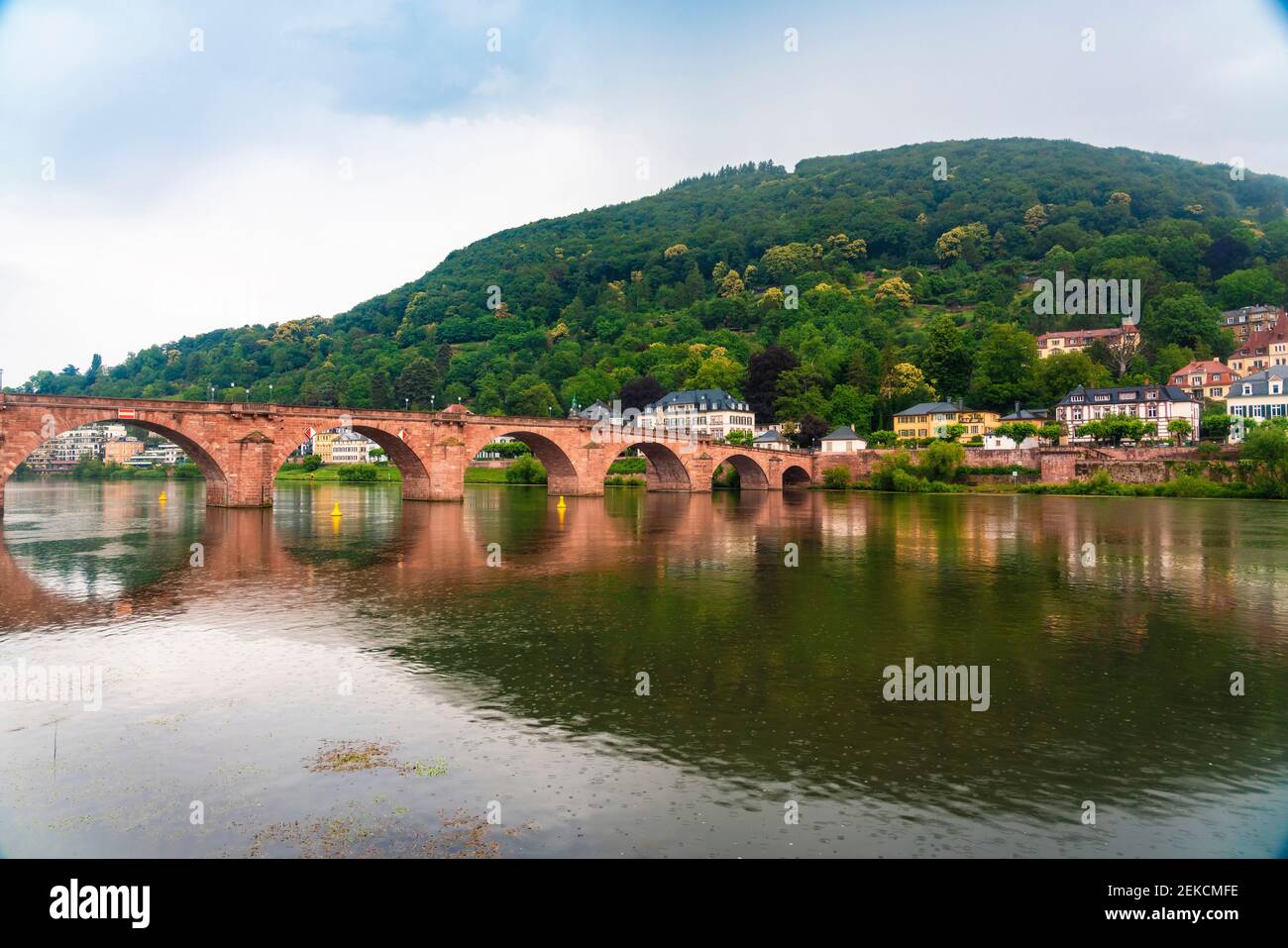 Germany, Baden-Wurttemberg, Heidelberg, Karl Theodor Bridge spanning ...